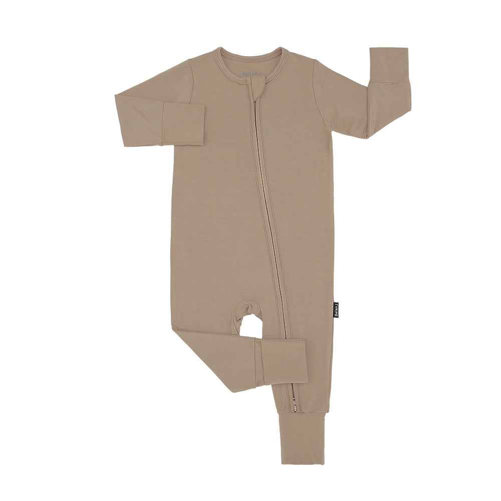 Footless Sleeper with Fold-Over Cuffs - Sandstone – Belan.J